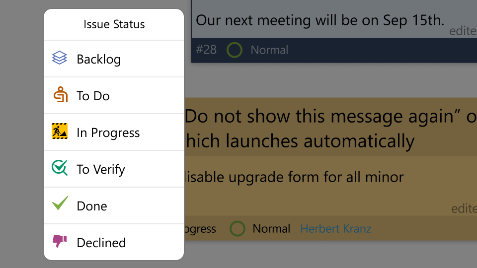 How to Set Issue Type and Priority | Virola Messenger