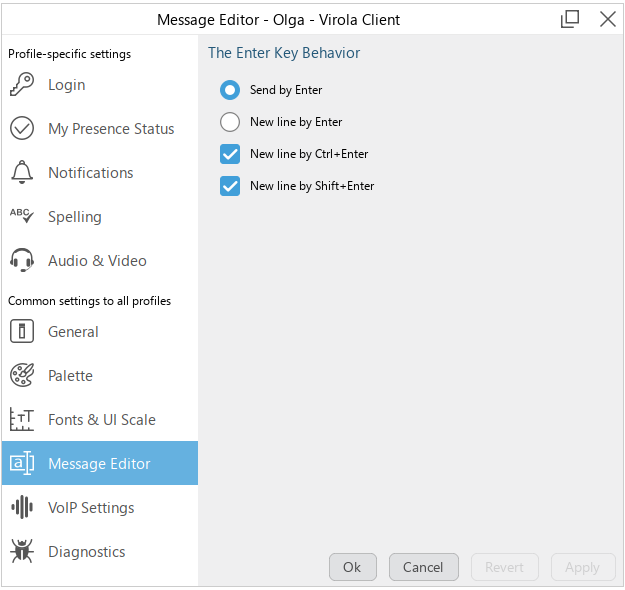 Configuration > Message editor